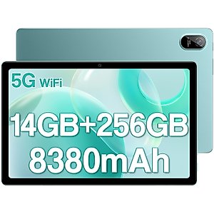 Blackview 10.36 inch 2K Tablet, Android Tablet 14GB(8+6 Expand) RAM 256GB ROM(TF 1TB), 8380mAh Octa-core Gaming Tablet, 16MP+16MP Camera Android 12 Tablet for Adults, 5G WiFi/GPS, Stylus, Green