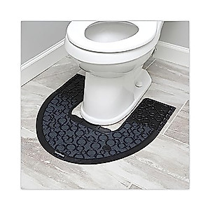 Boardwalk CMBB Commode Mat 2.0, Absorbant, Rubber, 22 x 22, Black, 6/Carton