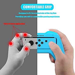 3 Pack Comfort Grips Compatible with Joy Con, Handle Grips Kit Compatible with Switch/OLED Controller with 4 Thumb Caps