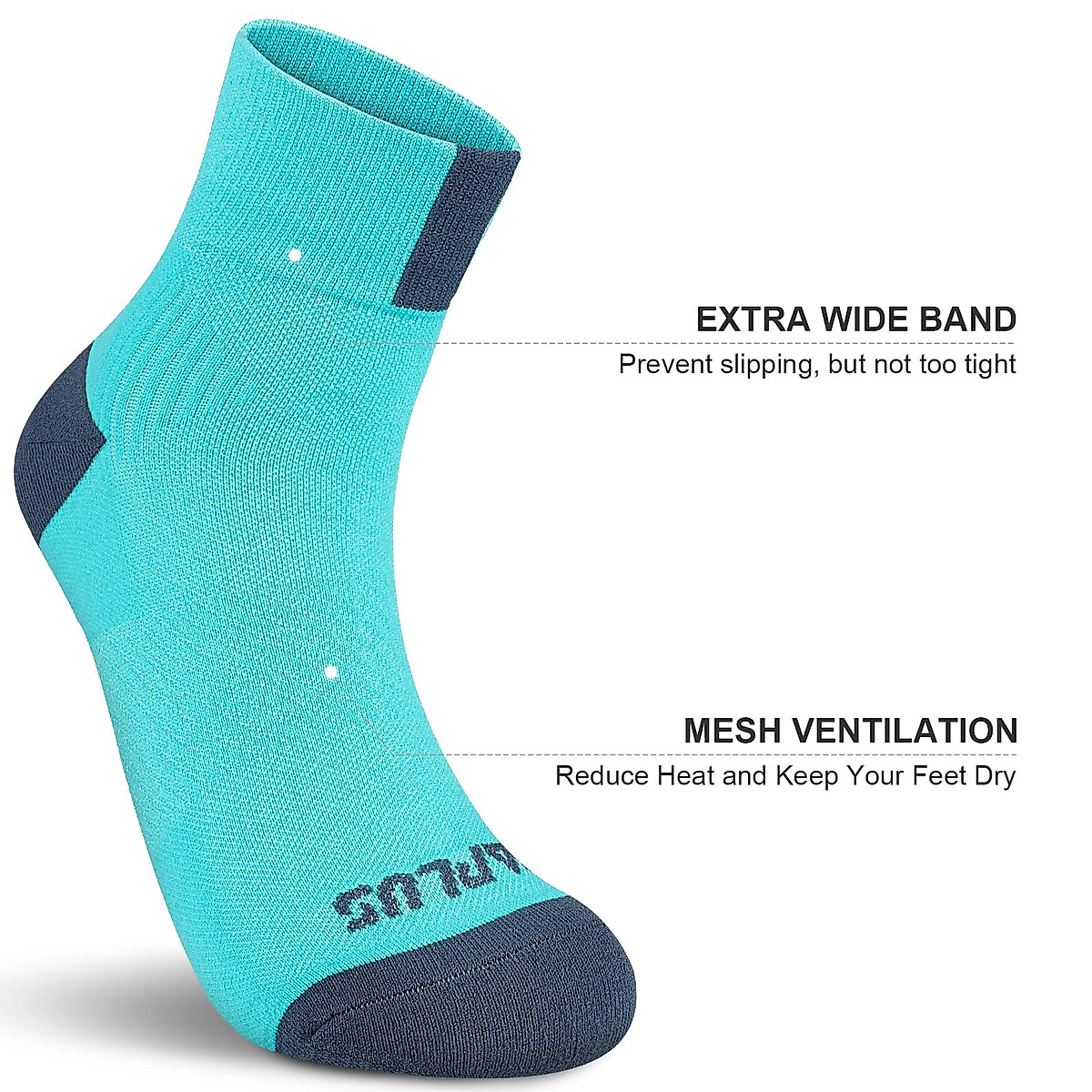 PAPLUS Ankle Compression Socks for Women 6 Pairs, Running Athletic Socks with Arch Support，Plantar Fasciitis Socks