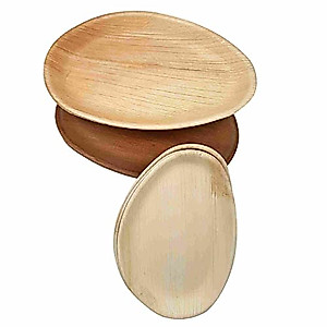 Dtocs Palm Leaf Plates Pack 50, 10X6 Inch Oval | Eco-friendly, Compostable, Natural, Organic Disposable Party Plates For Wedding, Camping, Birthday Dinner | Better Than Bamboo, Paper Plates