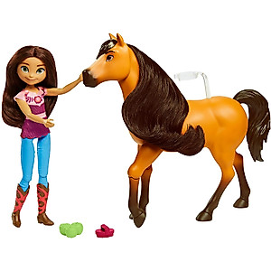 Mattel Spirit Untamed Nuzzle & Play Lucky Doll (7-in) & Spirit Horse (8-in), Movable Joints for Hugging Moment, Doll Clips on Horse, Great Gift for Ages 3 Years Old & Up