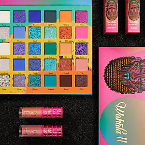 Juvia's Place Palette Wahala 2 - Ice Cold, Periwinkle, Cobalt Blue, Aquamarine, Orange, Pink Palette, 30 Shades, Professional Eye Makeup, Pigmented Palette for Eye Color & Shine