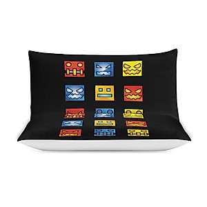 MNXTWHFSZ Geometry Anime and Dash 3-Piece Bedding Set 86""x70"" 1 Duvet Cover and 2 Pillowcases Funny Bedroom Accessories, Style