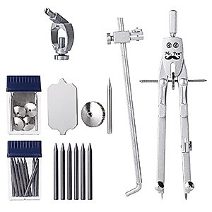 Mr. Pen- Professional Metal Compass with Wheel, Lock and Extension Bar for Geometry, Drafting, Math, Drawing, Compass for Geometry, Tool for Drawing Circles, Drawing Compass, Compass Drawing Tool