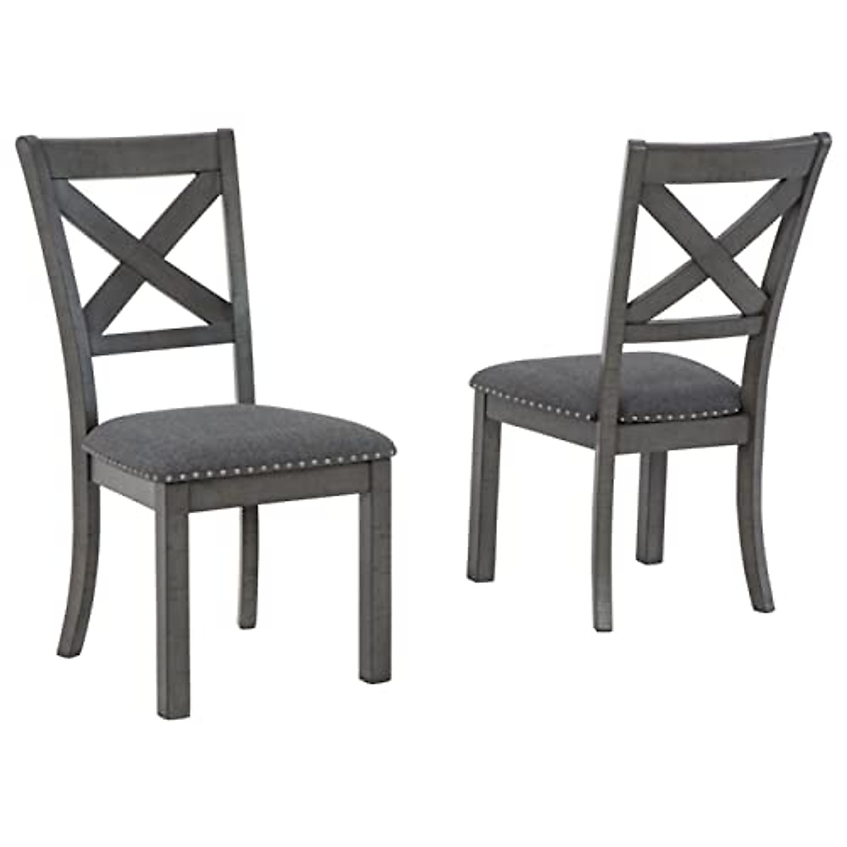 Signature Design by Ashley Myshanna Dining UPH Side Chair (2/CN), 20"W x 24"D x 38"H, Antique Gray