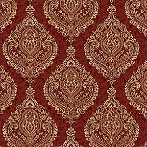 Stitch & Sparkle 100% Cotton Duck 45" Width Large Damask Antique Color Sewing Fabric by The Yard, (D016G0202)