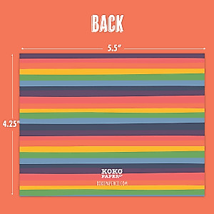 Koko Paper Co Rainbow Thank You Cards | 25 Flat Cards and 25 Bright White Envelopes | Printed on Heavy Card Stock.