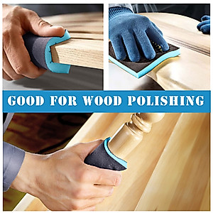 8Pcs 220 Grit Sanding Sponge, Jamiikury Sanding Blocks Washable and Reusable, Wet Dry Sandpaper Sponge for Wood Metal FurniturePaint and Drywall