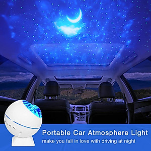 Star Projector, Galaxy Projector, Led Night Light with Remote Control Voice Control，for Bedroom New Year Gift Baby Rooms Starlight Dinners Game Rooms Home Party Gift for Kids (White)