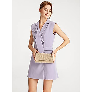 Dreubea Clutch Purse Evening Shoulder Bag for Women, Wedding Party Crossbody Bag with Chain Gold