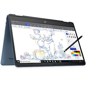 HP Newest Laptop X360 14a Chromebook 14" HD Touchscreen, Intel Quad Core N4120, 4GB DDR4 64GB eMMC WiFi HD Webcam Stereo Speakers Bluetooth 5.0 FD Pen Forest Teal
