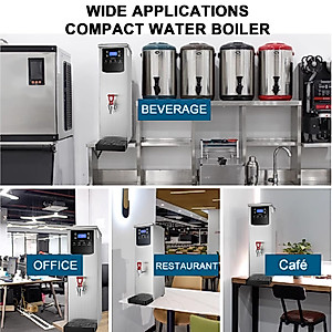 Hot Water Dispenser Commercial Hot Water Boiler Large Capacity Electric Water Pot, 50L/13Gal Hot Water per Hour, Stainless Steel, 1600W Fast Heating for Tea Coffee Restaurant Hotel Office