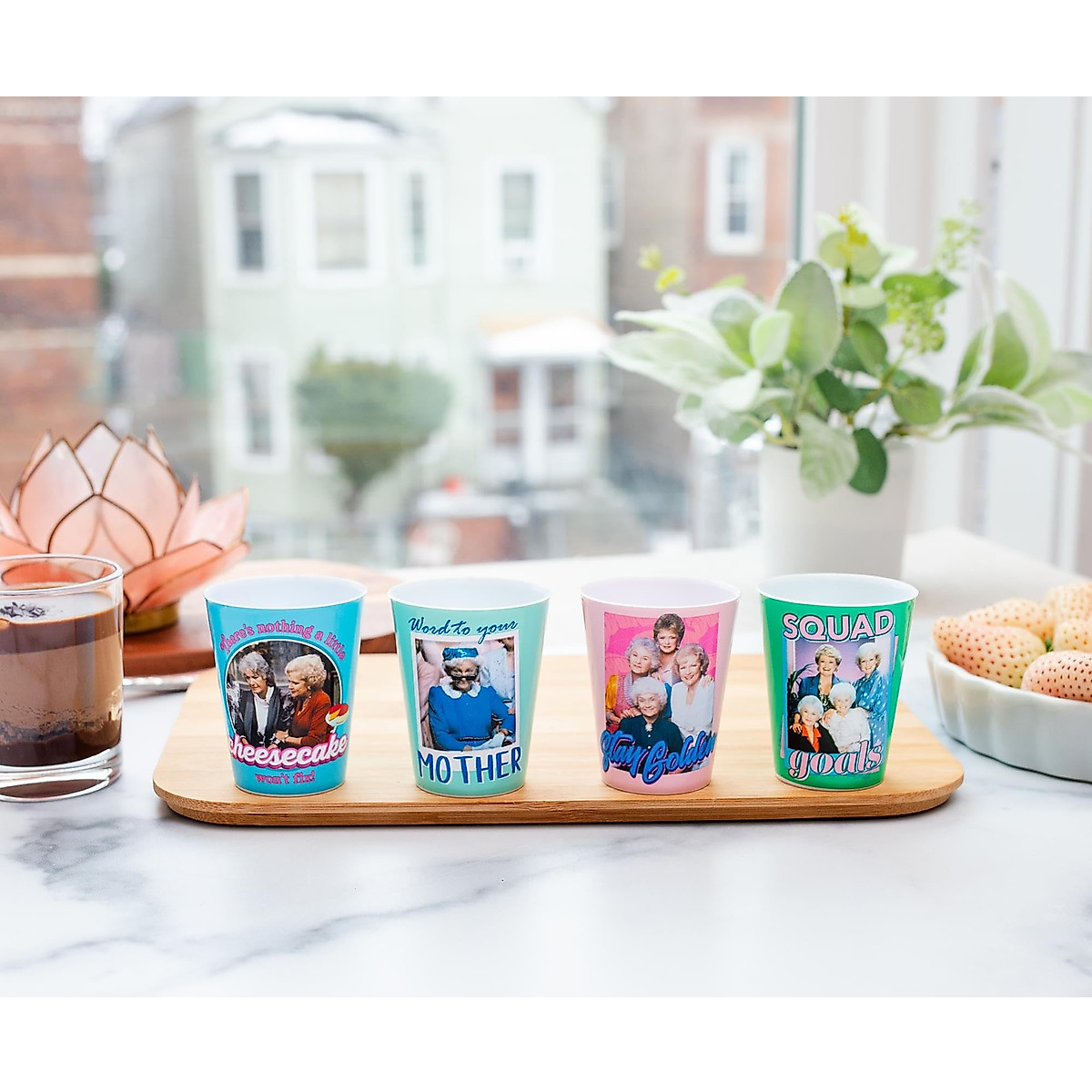The Golden Girls 2-Ounce Plastic Mini Shot Glass Cups | Set of 4