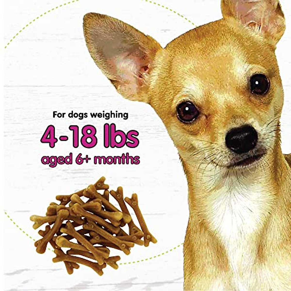 Fido Belly Bones for Dogs, Yogurt Flavored Mini Dog Dental Treats - 21 Treats Per Pack (3 Pack) - for Small Dogs (Made in USA) - Plaque and Tartar Control for Fresh Breath, Digestive Health Support