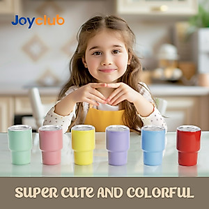 Joyclub 3 oz Mini Tumbler Shot Glass with Straw 6 Pack Colored Sublimation Shot Glasses Mini Shot Cups with Lids and Straws Double Wall Vacuum Insulated Cup