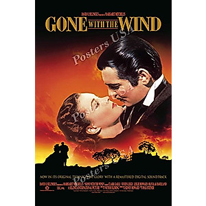 Gone with The Wind Movie Poster Glossy Finish Made in USA - MOV239 (24" x 36" (61cm x 91.5cm))