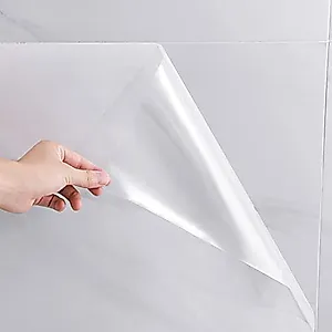 CHANMOL Clear Peel and Stick Wallpaper, Self-Adhesive Wallpaper Wall Protector, Oil Proof Waterproof Contact Paper for Kitchen Cabinets, Whiteboard, Shelf Drawer Liner (15.7" x 78.8")