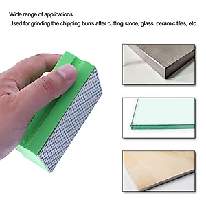 4Pcs Diamond Hand Polishing Pads, 60 120 200 400 Grit Diamond Sanding Blocks, Reusable Foam Sanding Blocks, for Tile Stone Trimming Deburring Marble Concrete Granite Ceramics Glass Wet Dry