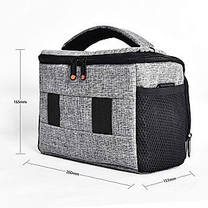 FOSOTO Compact SLR/DSLR Stylish Camera Bag Case Compatible for Nikon P900 B500 D3500 D5600 D7500, Canon EOS T6 T7i T5 4000D 80D, Sony A73 Mirrorless Camera Shoulder Case Waterproof Rain Cover (Gray)