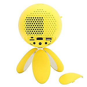 Mini Projector, ABS Yellow Portable Mini LED Video Projector Cute Creative Appearance,with A 360 Degree Rotatable Tripod,for Home and Outdoor Entertainment(US)