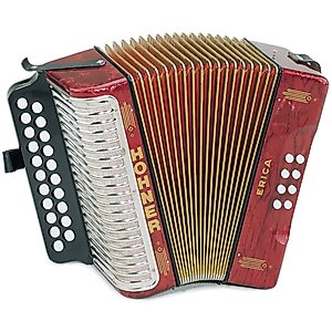 Hohner Accordions Erica GC Two-Row Accordion (Pearl Red)