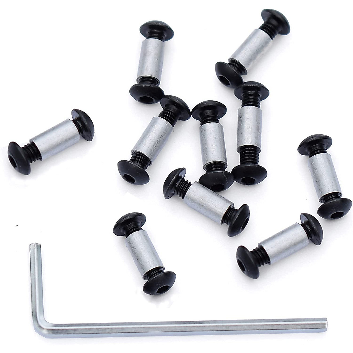 BPS Knives 10 Pack Handle Screws Rivets Bolts Fasteners with Hex Key - DIY Knife - Essential Knife Making Supplies for Fixed Blade Knives - Knife Screw - Knife Making Supplies