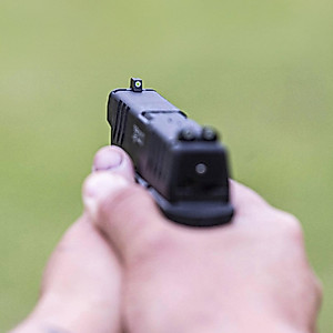 TruGlo Tritium Glow in the Dark Compact Pistol Optic with Transitioning Green and White Dot for Smith & Wesson M&P Series Pistols, Black