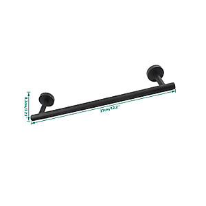 12 Inches Hand Towel Bar,ULIFESTAR Bathroom Towel Holder Kitchen Dish Cloth Hanger Stainless Steel Bath Towel Rack Heavy Duty Wall Mounted Towel Holder Black