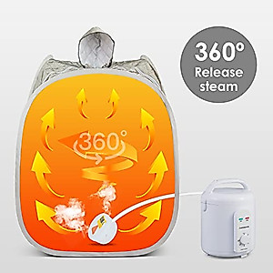 Smartmak Portable Steam Sauna Kit, Personal Full Body at Home Spa Tent with 1.8L 900 Watt Steam Generator, Single Person Sauna Steamer, Timer for Detox Relaxation (L 33.5”x W 33.5”x H 41.4”, Grey)