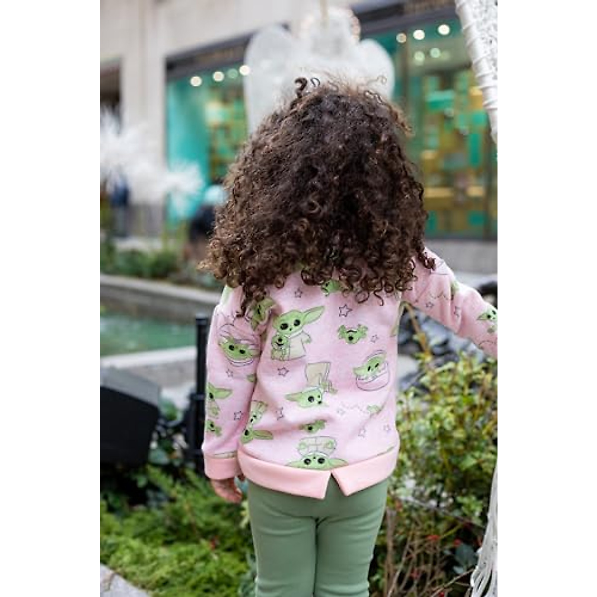 STAR WARS The Mandalorian The Child Toddler Girls Fleece Sweatshirt Legging Set Pink/Green 5T