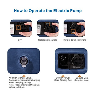 Jaroky Air Mattress, Air Mattress Queen with Built in Pump, Inflatable Blow Up Mattress in 3 Mins Inflation/Deflation, 660lb Max, 80 × 60 × 18 inch Queen Size Air Bed Suit for Home, Camping, Travel.