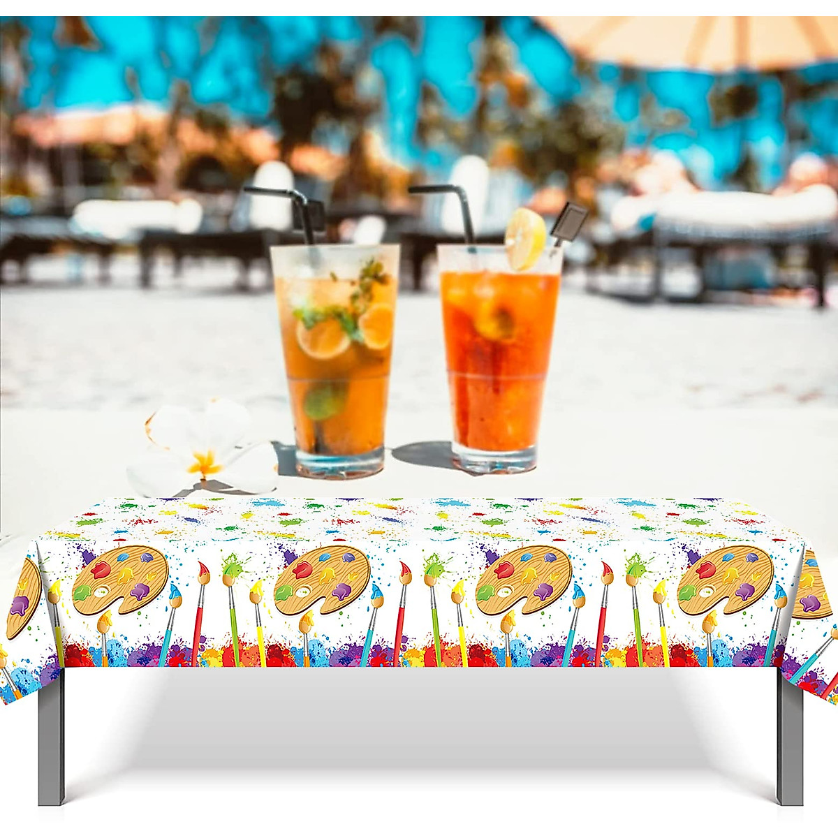 1 PCS Art Party Decorations Art Paint Tablecloth 51.18 x 86.61 Inches,Art Paint Birthday Party Supplies,Disposable Art Theme Creative Artist Painting Party Table Cover for Kids Art Theme Party Decor