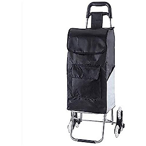Shopping Trolley on Wheels Multi Function Shopping Cart Fashion Folding Portable Luggage Small Trailer Labor-Saving Large Capacity Stainless Steel Rod Storage Hand Trucks,B ,
