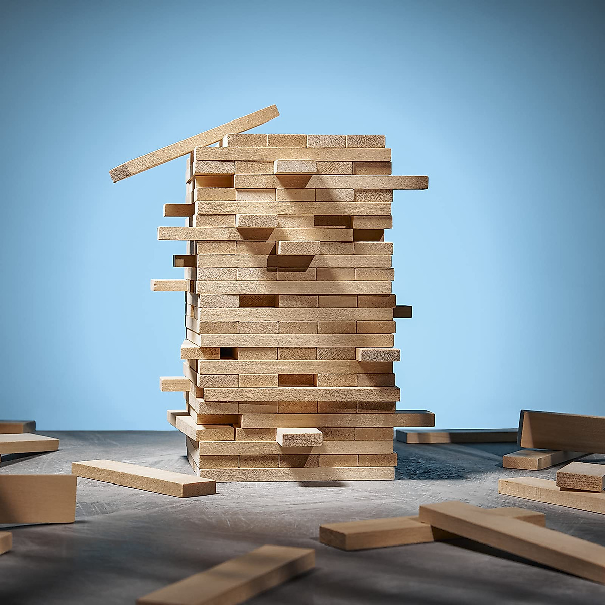 NiToy Wooden Plank Building Blocks 200PCS Sensory Toy for Kids, Montessori STEM Playset with Natural Pine Wood Creative Shapes for Educational Preschool Learning 3D Space Stacking Games for Boys Girls