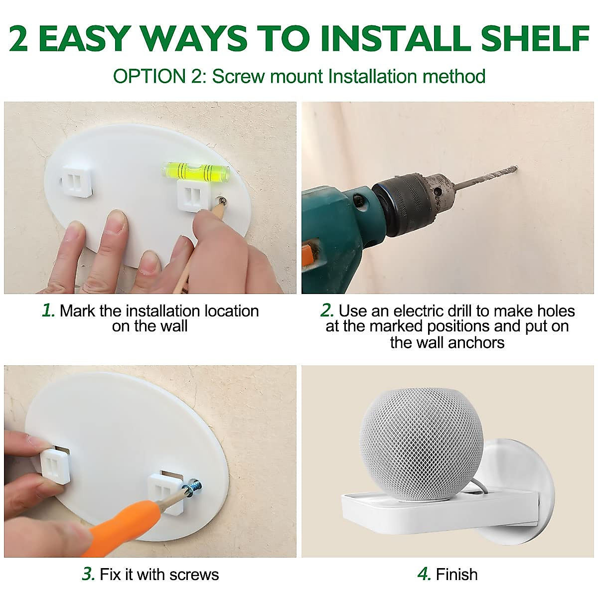 BELIEFLUO Outlet Shelf Holder, Bathroom Decor with Built-in Cable Management,A Space Saving Solution for Homepod Mini,Google Home/Echo/Smart Speakers/Electric Toothbrush/Cell Phone (Universal)…