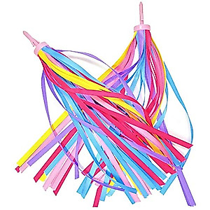 kortes 1 Pack Kids Bike Bell and 2 Pack Kids Bike Streamers for Children's Bike Accessories (Pink, Red,& Blue) (Blue & Green)