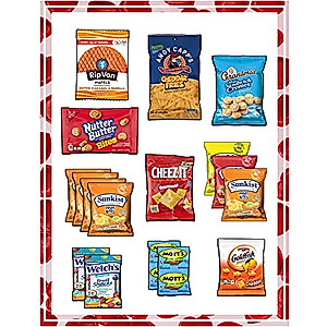 BLUE RIBBON Easter Snack Box Care Package Variety Pack (52 Count) Cookies Chips Candy Snacks Box for Office Meetings Schools Friends Family Military College Women Men Adult Kids