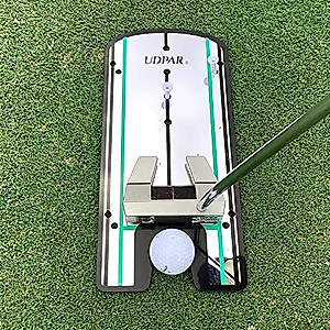 UDPARSCO Golf Putting Alignment Mirror, Portable Golf Training Aid, Putting Golf Training Equipment, Putting Trainer, Size 12 x 6 Inches