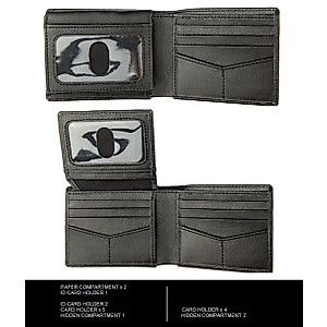 Kobi & Knight Mens Leather Skull Wallet | Bifold Wallet with Embossed Skull Design | Full Grain Leather Wallet in Gift Box | Gift Idea For Men