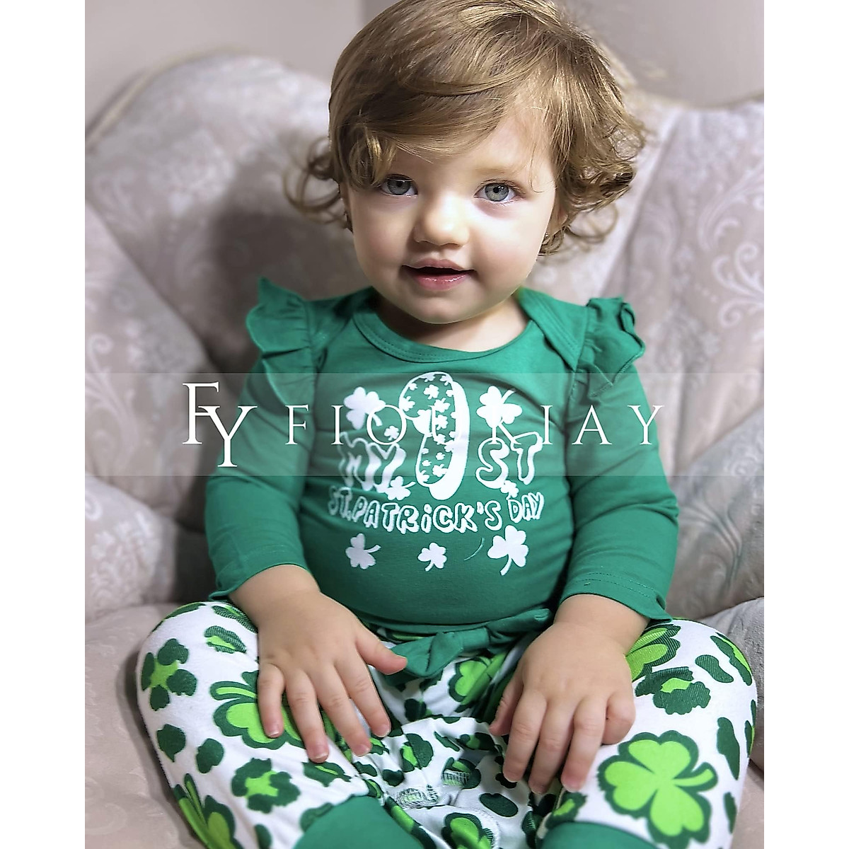 fioukiay 0-3 Months Baby Girls St. Patrick's Day Outfits Infant My 1st St. Patrick's Day Clothes (Green, 3 Months)
