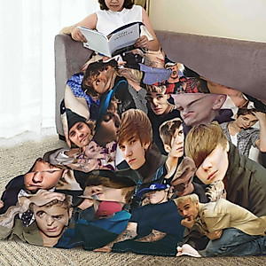 Singer Justin Blanket Throw Blanket Soft Plush Travel Blanket for Bedroom Living Room Couch Office All Season Gift for Women Men Girls Boys 50"x40"