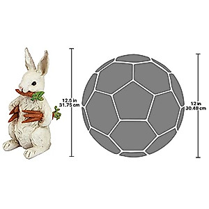 Design Toscano EU1054 Carotene The Rabbit with Carrots Easter Decor Garden Statue, 12 Inch, Full Color