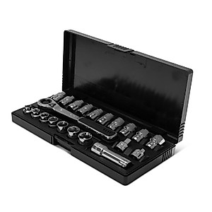 SATA 21-Piece Pass-Thru® Socket Set, 3/8-Inch Drive Metric/SAE Sizes, with a Professional Pass-Thru Design and a Black Storage Case - ST09134SJ
