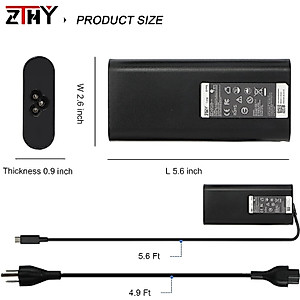 ZTHY 130W USB-C Type-C Laptop Charger Power Supply AC Adapter Replacement for Dell XPS 15 9500 XPS 17 9700 9700 9710 9720 9730 Precision 5750 5760 5770 5560 5550 5520 Latitude 7310 7210 9410 9510