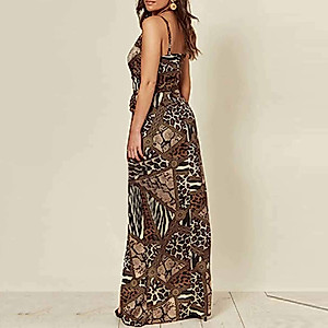 Padaleks Women's Elegant V Neck Sleeveless Casual Dress Summer Sexy Floral Spaghetti Strap Cami Dresses Sundress