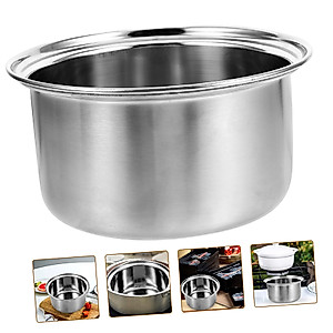 Ciieeo Small Hot Pot Liner Stainless Steel Cookware Rice Maker Pan Nonstick Cookware Rice Inner Tank Rice Cooker Pressure Pot Rice Cooking Pan Induction Hops Individual