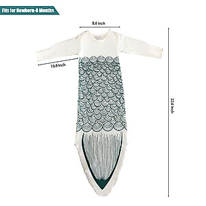 Newborn Gowns Long Sleeves Baby Sleep Bag Mermaid Newborn Clothes Baby Wearable Blanket Newborn Gift for Girls Boys