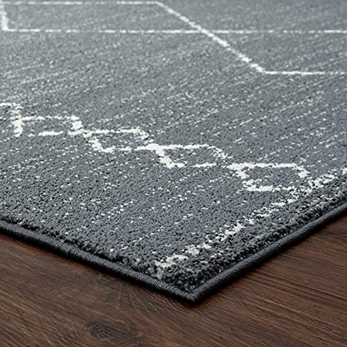 LUXE WEAVERS Daphnes Anthracite 5x7 Boho Moroccan Geometric Area Rug