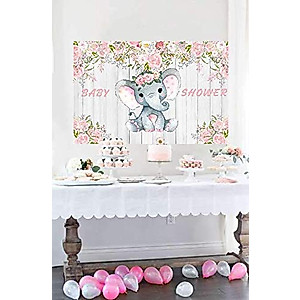 Baby Shower Supplies Decorations For Girl, Elephant Backdrop And Balloons Kit For Girls Photo Background, (No Banner Cake Topper, Favors And Flatware)